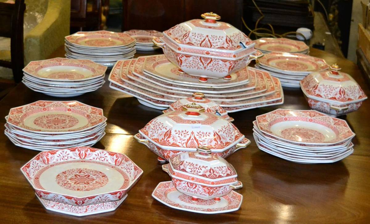 Lot 606 - A Minton dinner service, circa 1900, printed