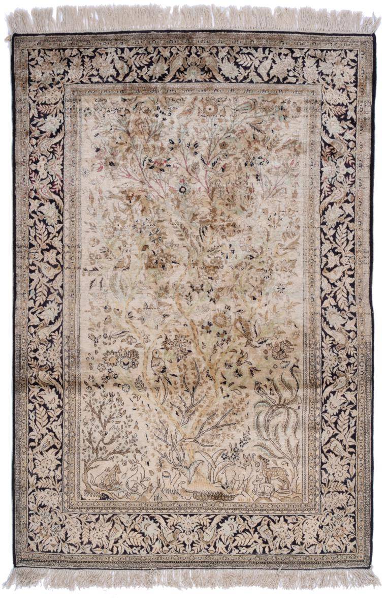 Lot 1186 - Kashan Silk Rug, Central Iran, The ivory