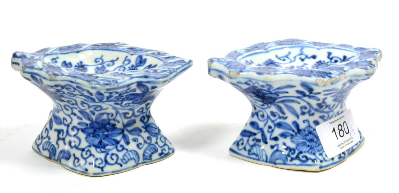 Lot 180 - A Pair of Chinese Porcelain Pedestal Salts,