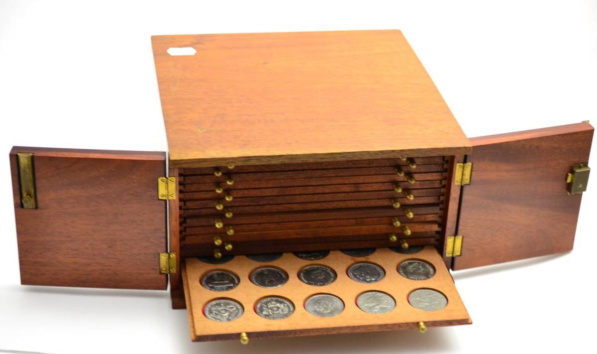 Lot 134 - A Professionally Made Mahogany Coin Cabinet,