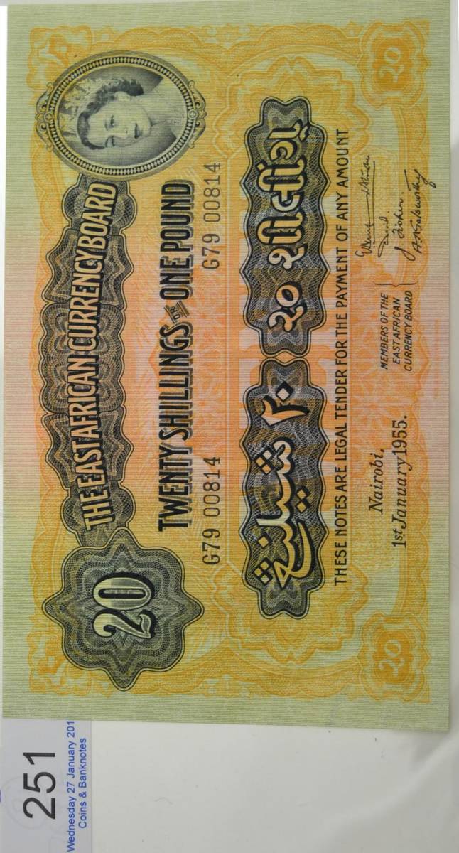 Lot 251 - The East African Currency Board 20 Shillings'