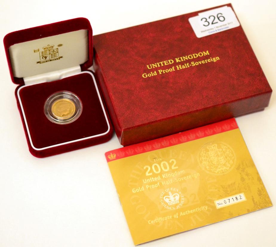 Lot 326 - Proof Half Sovereign 2002, rev. crowned