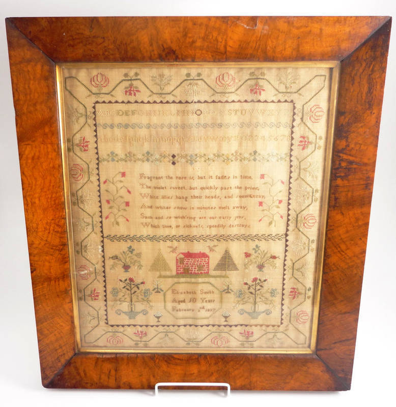Lot 1193 - Framed Sampler Worked by Elizabeth Smith