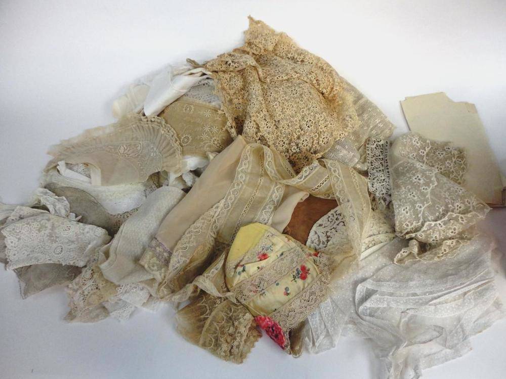 Lot 1047 - Assorted Machine Lace including collars,