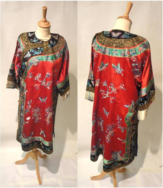 Lot 1236 - Early 20th Century Chinese Red Silk Robe