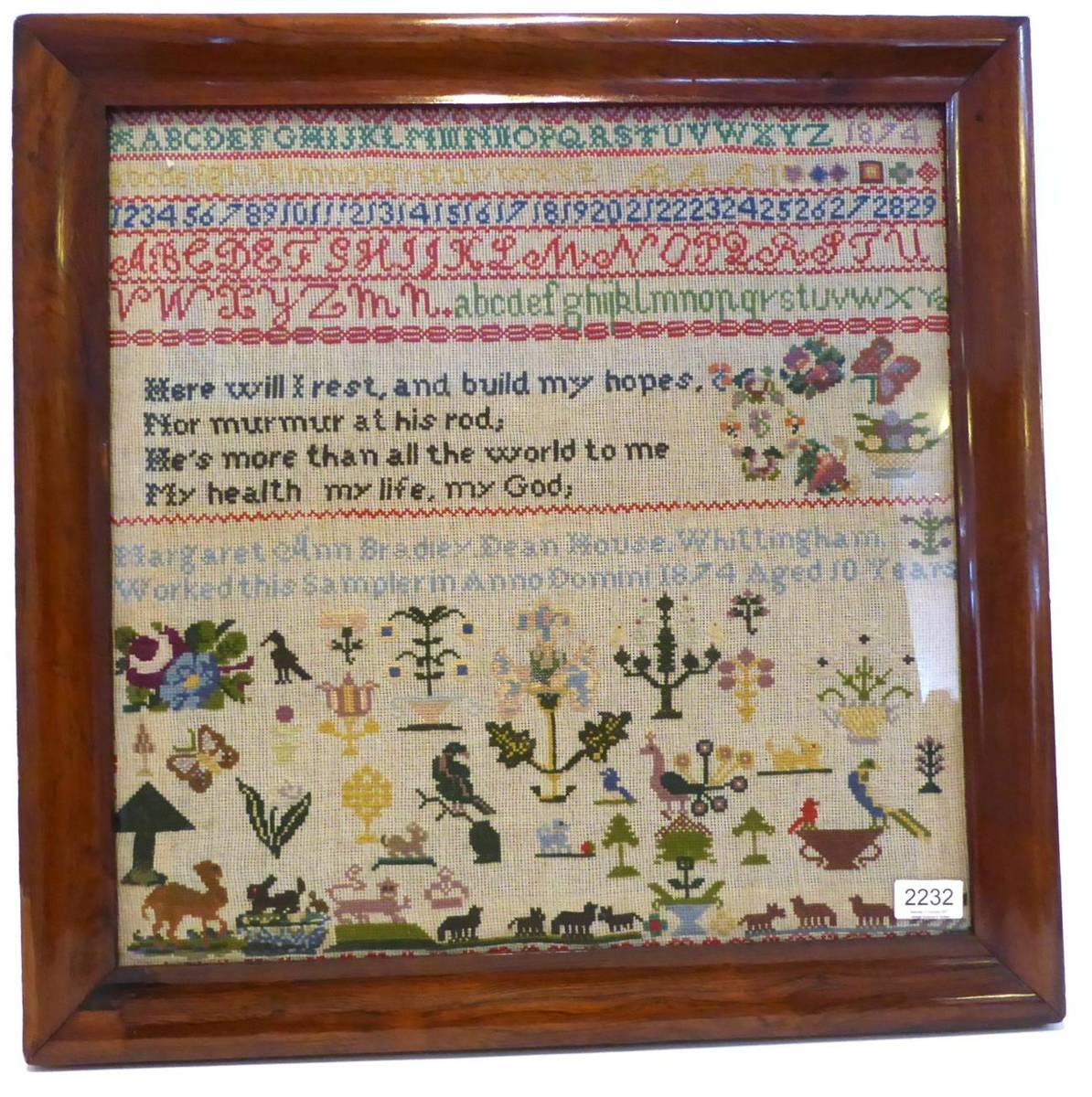 Lot 2232 - Late 19th Century Alphabet Sampler Worked