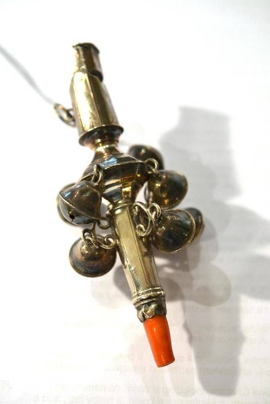 Lot 1328 - An 18th Century Child's Silver Rattle,