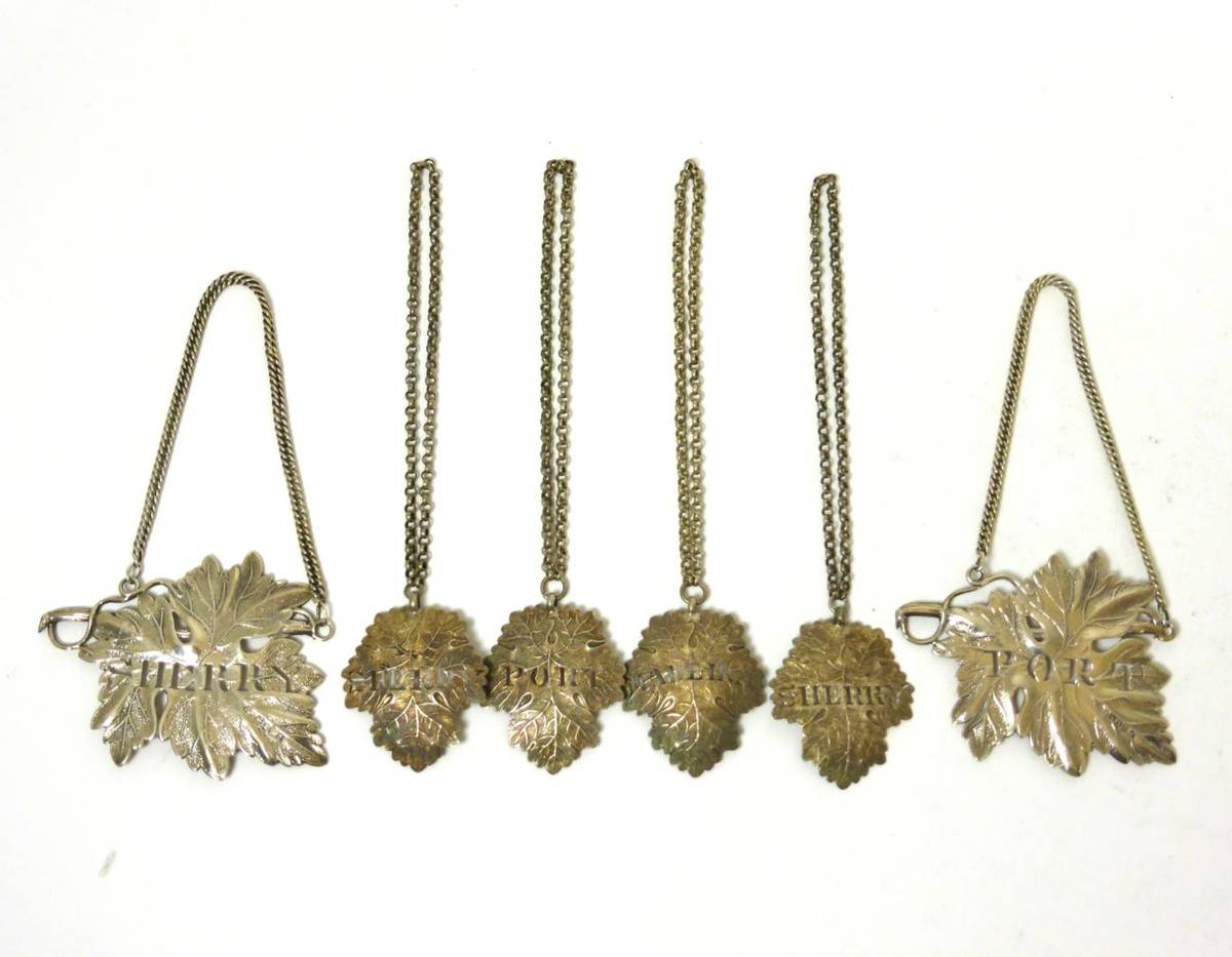 Lot 2306 - A Set of Four William IV Silver Wine Labels,