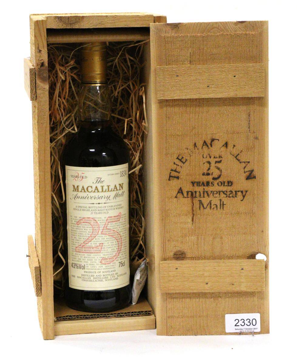 Lot 2330 - Macallan 25 Year Old Anniversary Malt, no