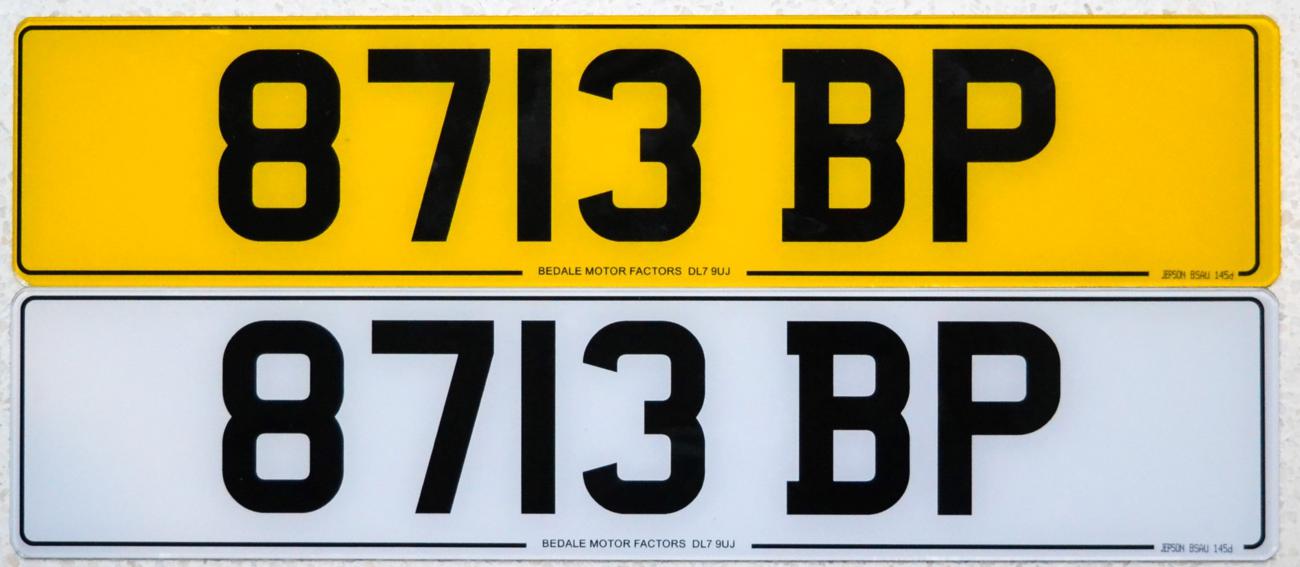 Lot 2178 - Cherished Number Plate Reg No 8713 BP, with