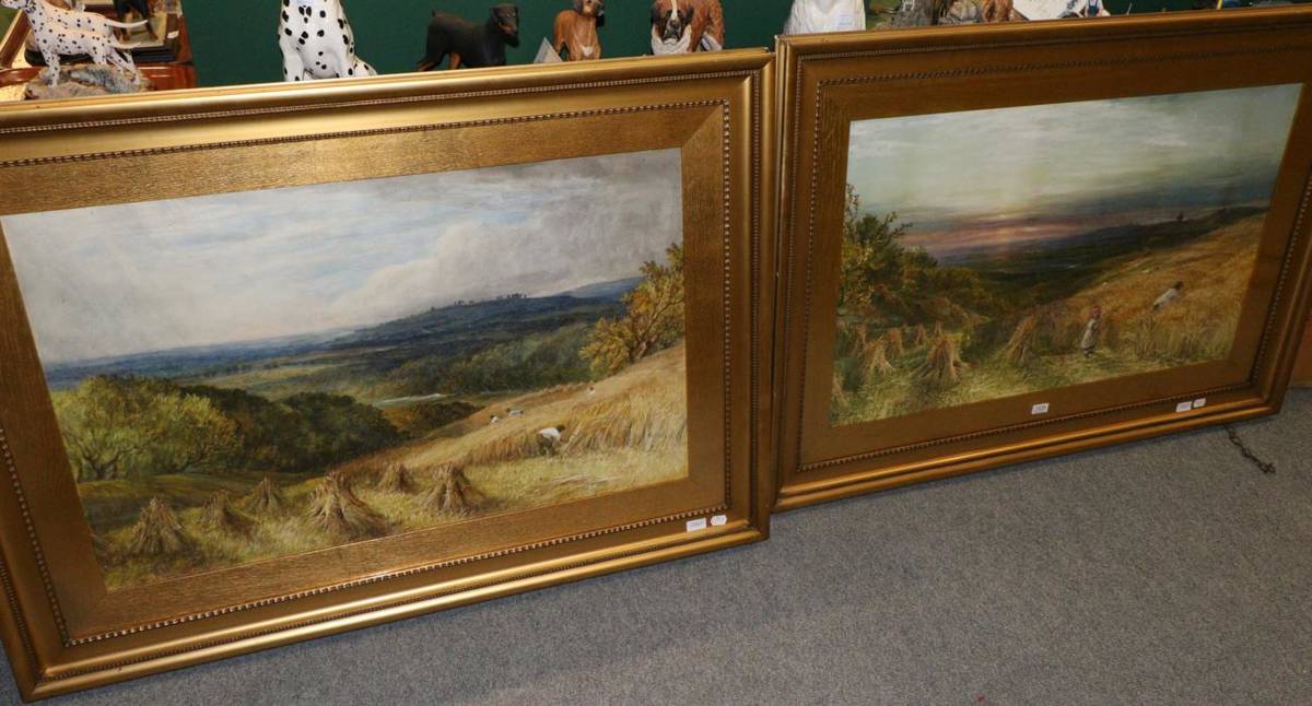 Lot 1220 - G Lucas (19th/ 20th century) Harvesting at