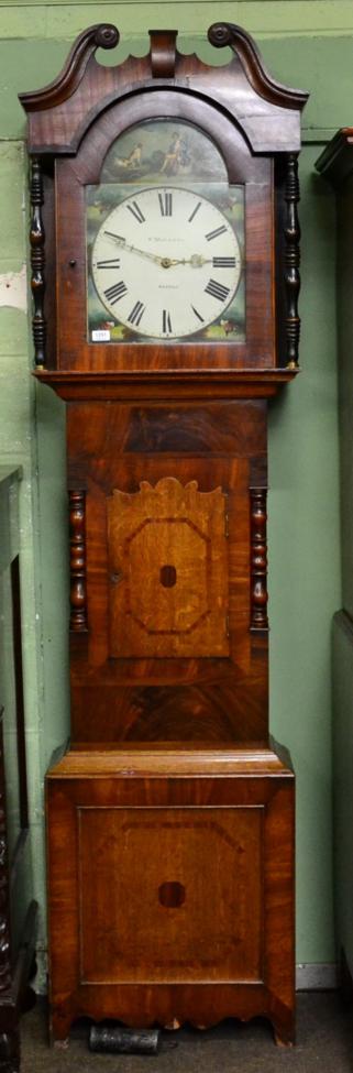 Lot 1291 - An oak and mahogany thirty hour longcase