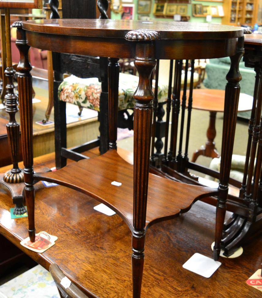 Lot 1413 - Mahogany occasional table on shell carved