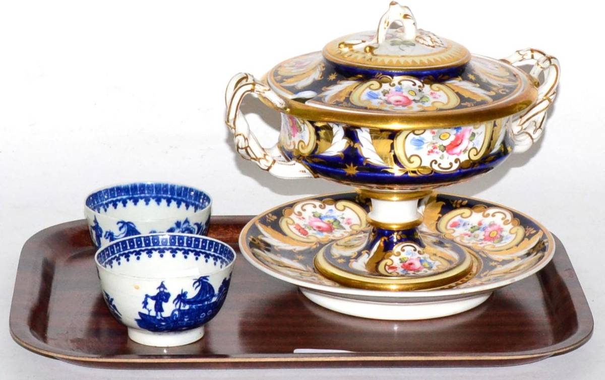 Lot 443 - A 19th century Coalport twin handled tureen