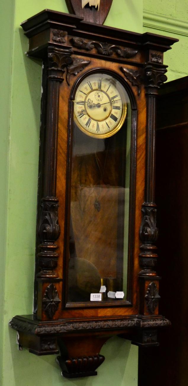 Lot 1338 - A Vienna type striking wall clock, circa