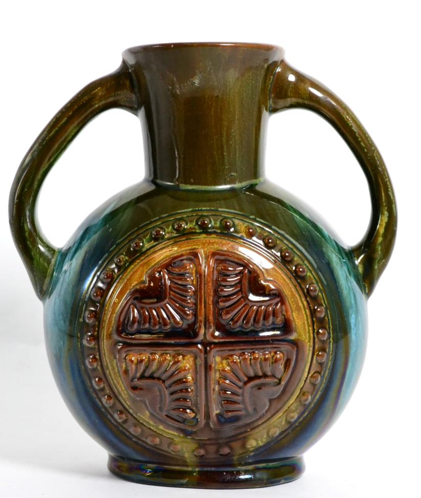 Lot 96 - A Linthorpe pottery lustre glazed twin