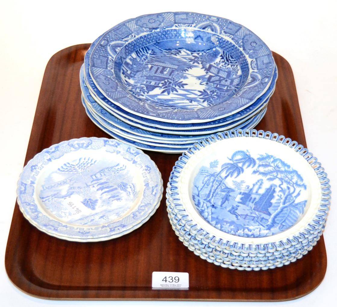 Lot 439 - A set of six Davenport blue and a white