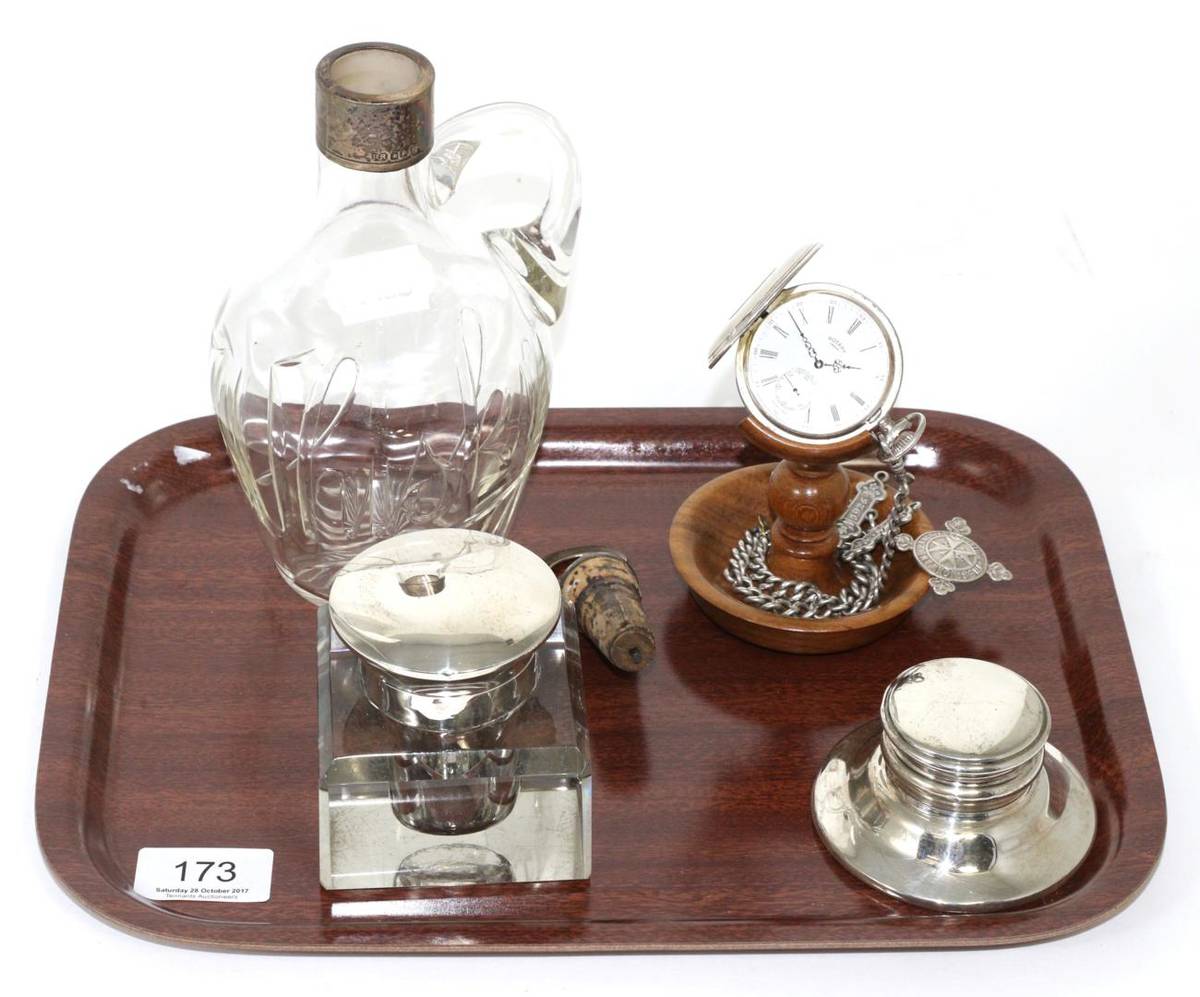 Lot 173 - A silver cased half hunter pocket watch, the