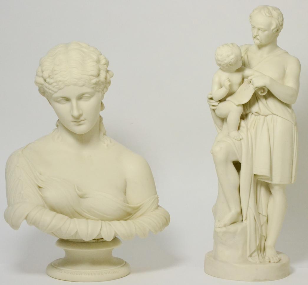 Lot 148 - A Copeland Parian bust of Clytie, dated 1855,