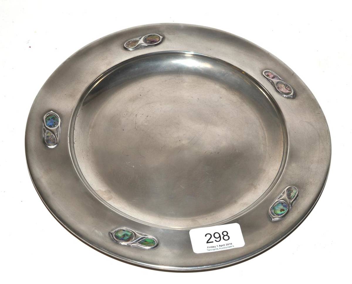 Lot 298 - A Tudric circular plate, model No.0108, with