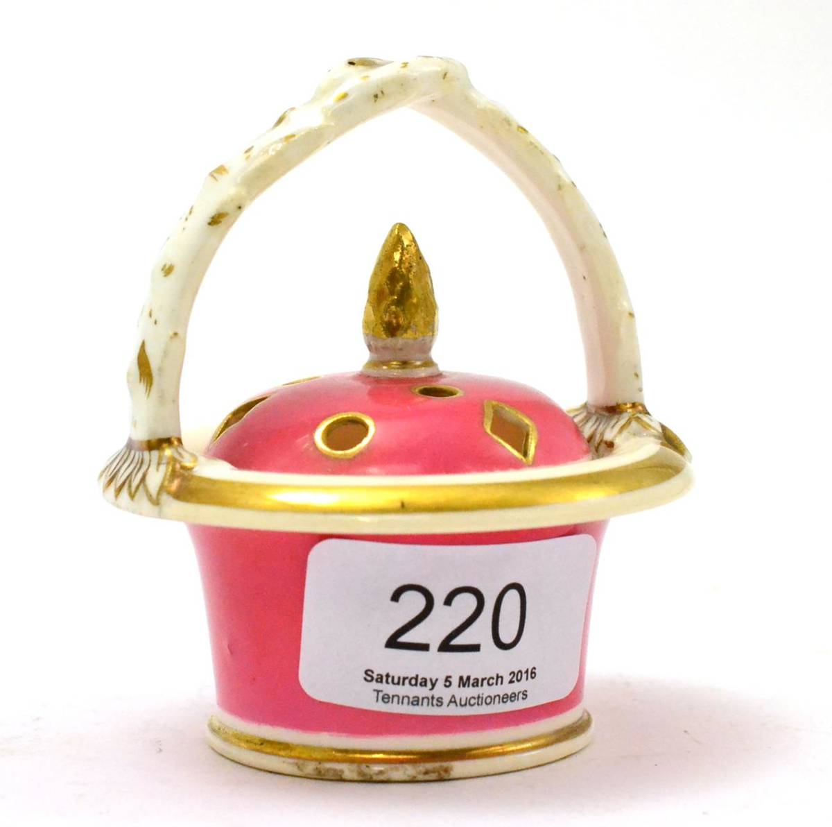 Lot 220 - A Rockingham pot pourri in the form of a