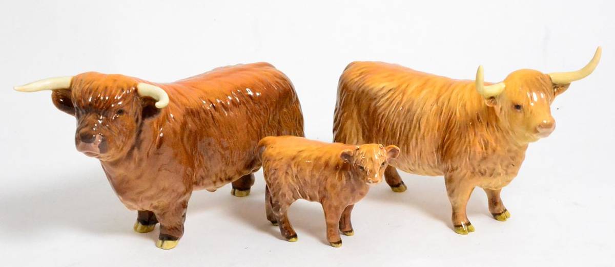 Lot 135 - Beswick Cattle Comprising: Highland Bull,