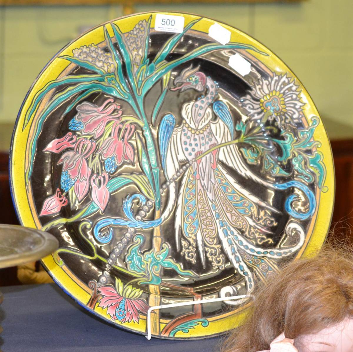 Lot 500 - A Furnivals faience pottery dish decorated