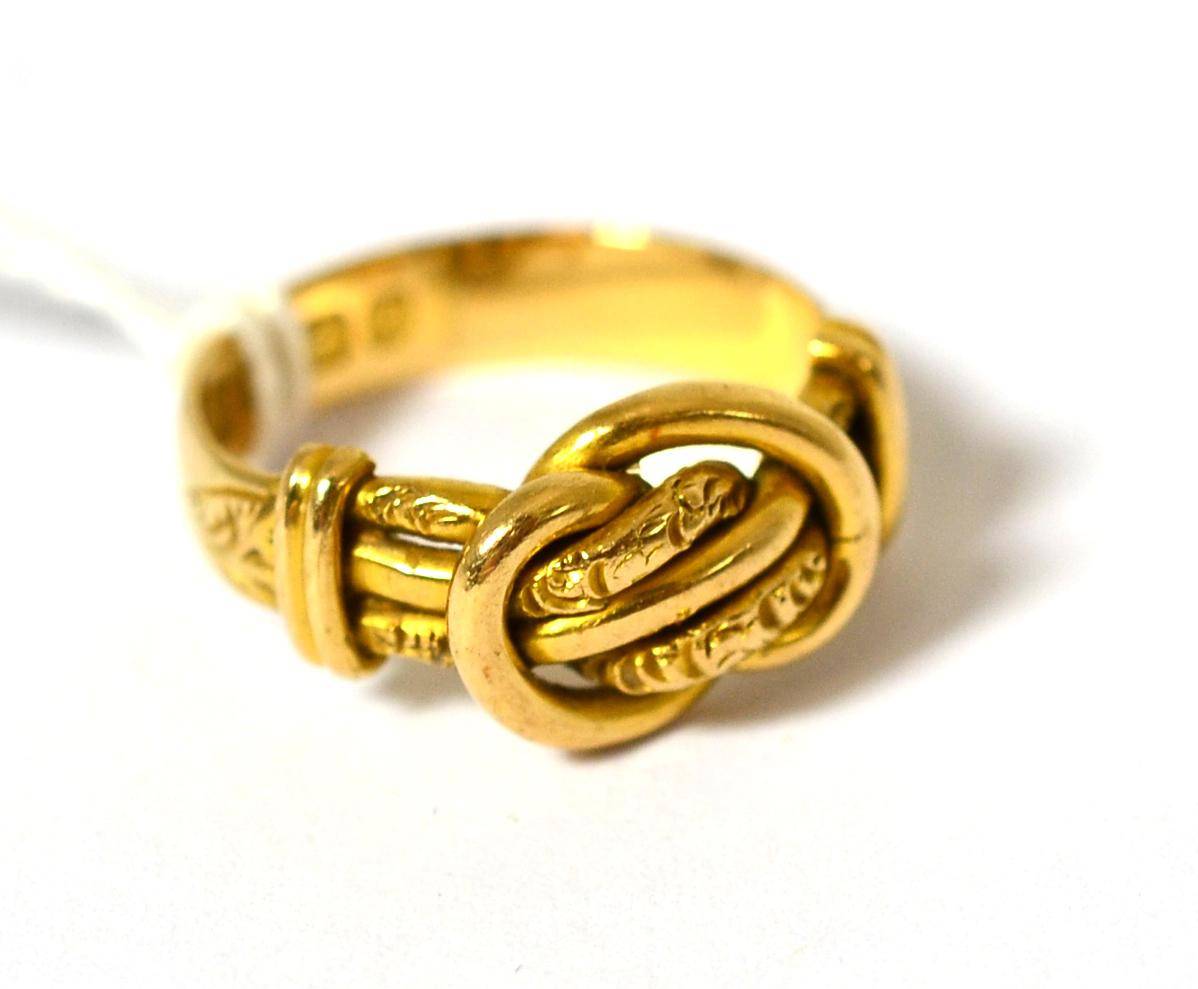 Lot 351 - An 18ct gold knot ring