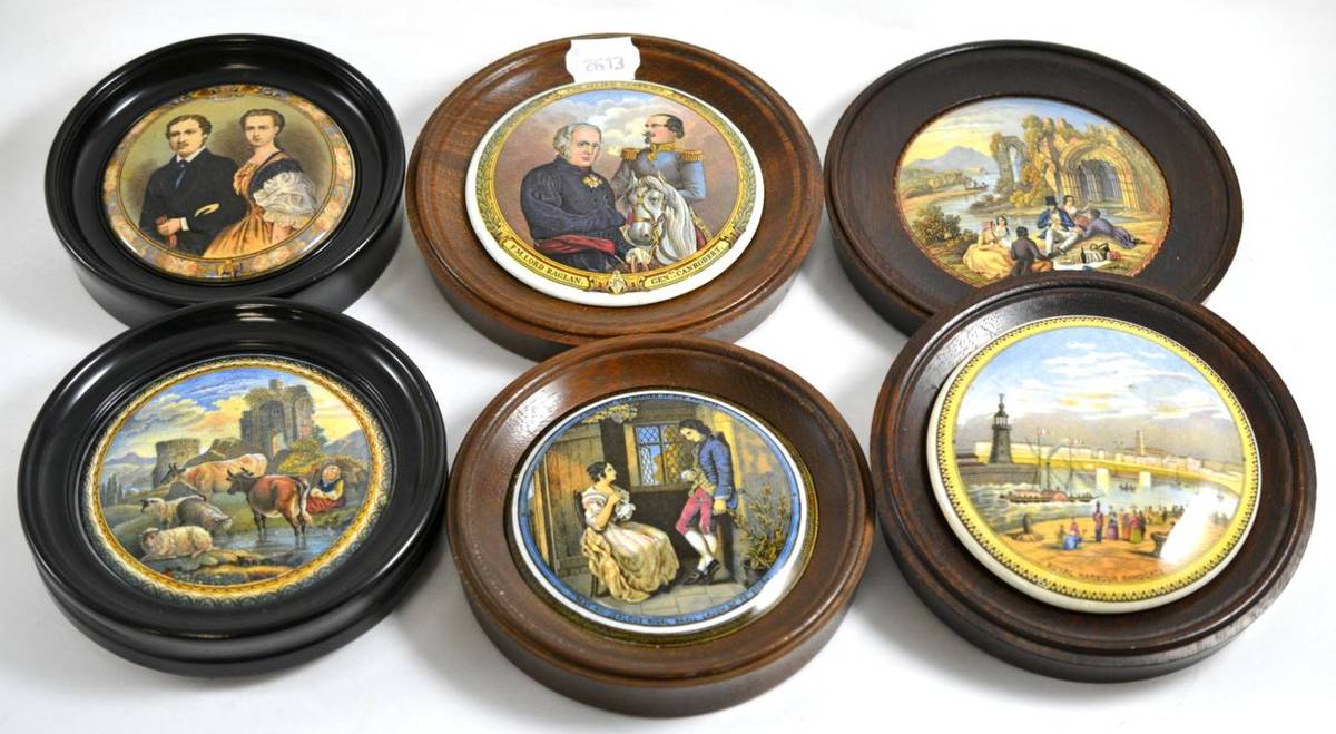 Lot 194 - A group of six Pratt Ware pot lids; Royal