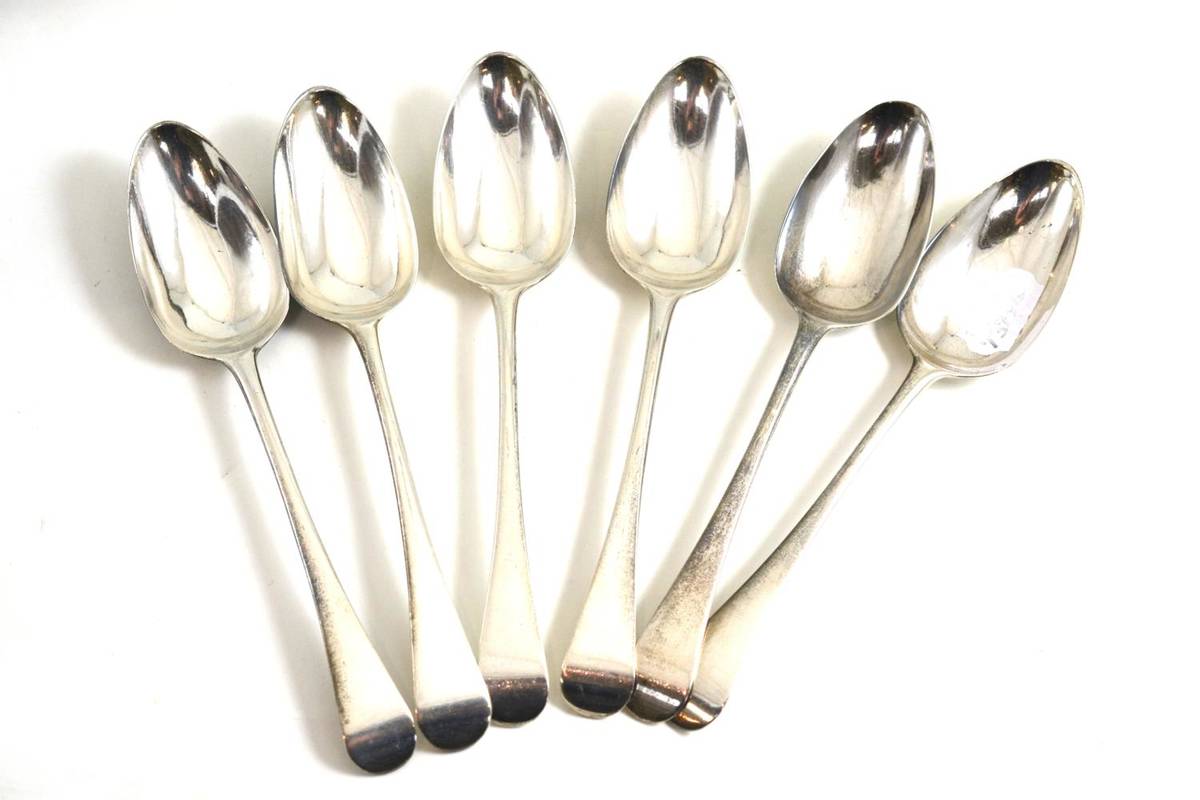 Lot 176 - Set of six old English pattern silver spoons