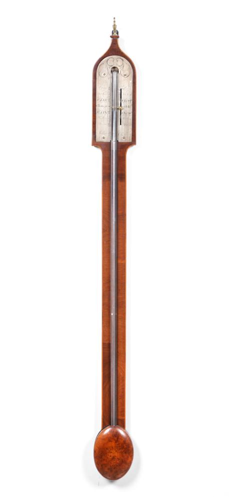 Lot 790 - A Mahogany Stick Barometer, signed Molliner,