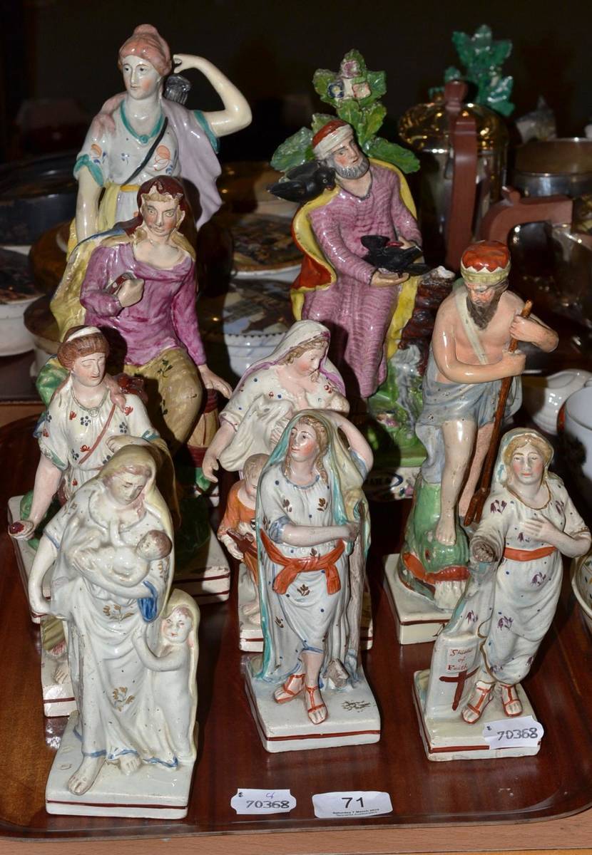 Lot 71 - Eight assorted 19th century pearlware figures,