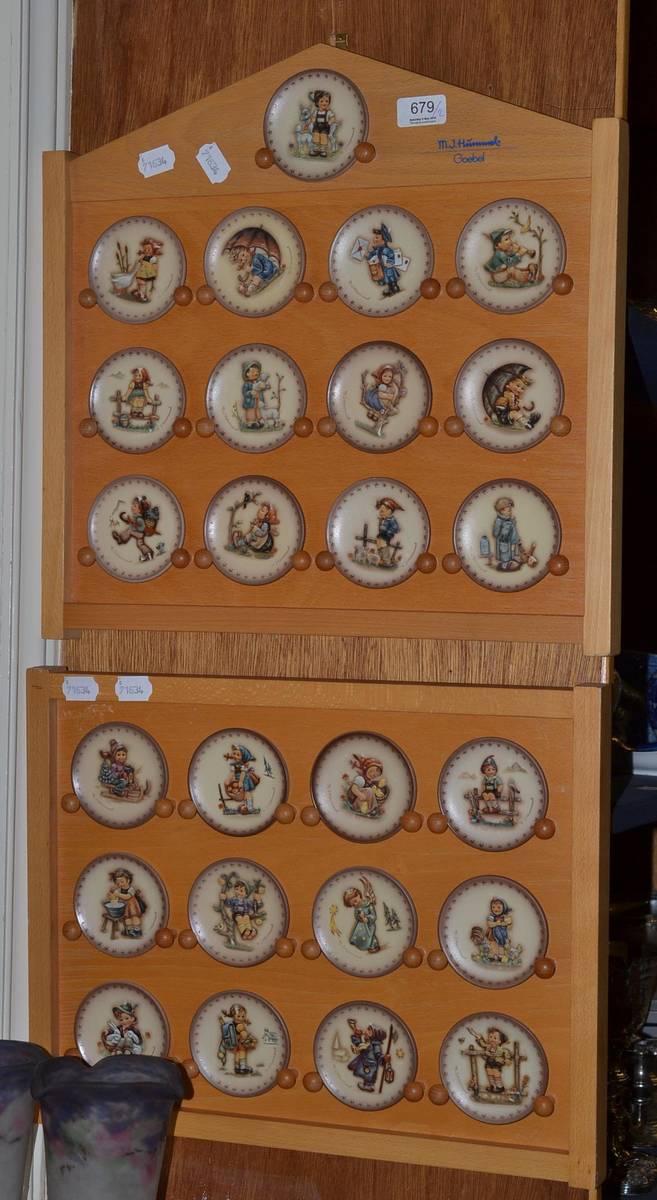 Lot 679 - Two Hummel miniature plate displays with