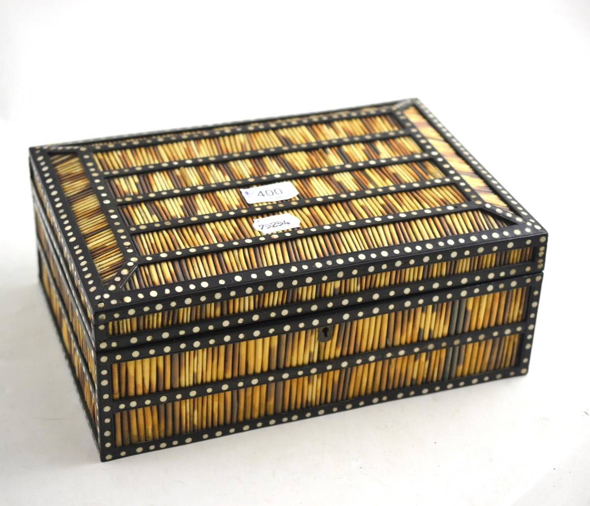 Lot 400 - A 19th century Indian quill box