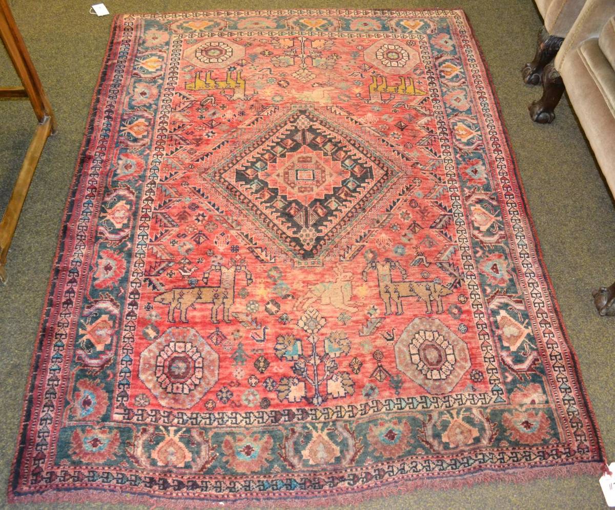 Lot 1384 - Unusual Kashgai rug, South West Persia, the