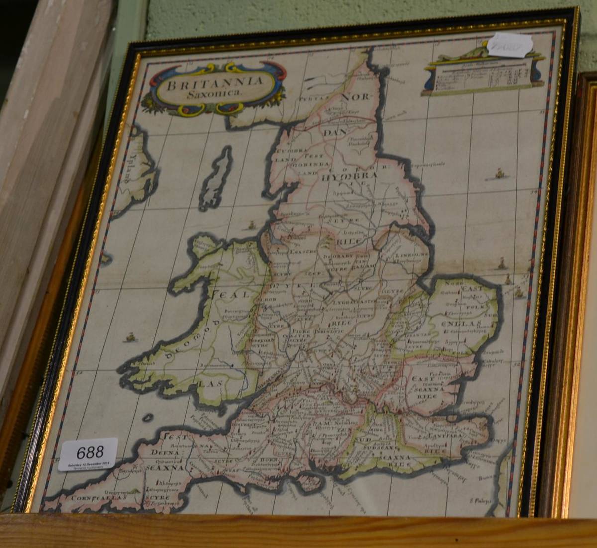 Lot 688 - An early hand-coloured map of England and