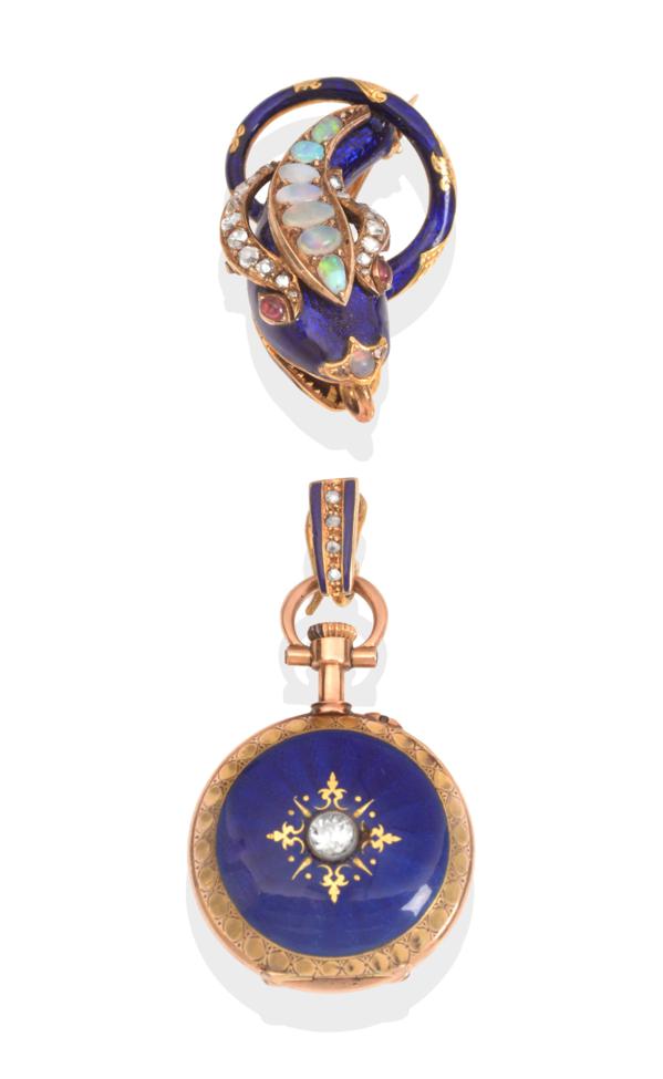 Lot 433 - A Victorian Lady's Diamond, Opal, Ruby and