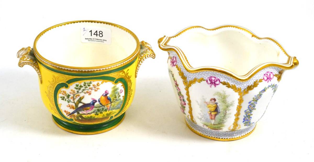 Lot 148 - A Minton cache pot and a Sevres cache pot