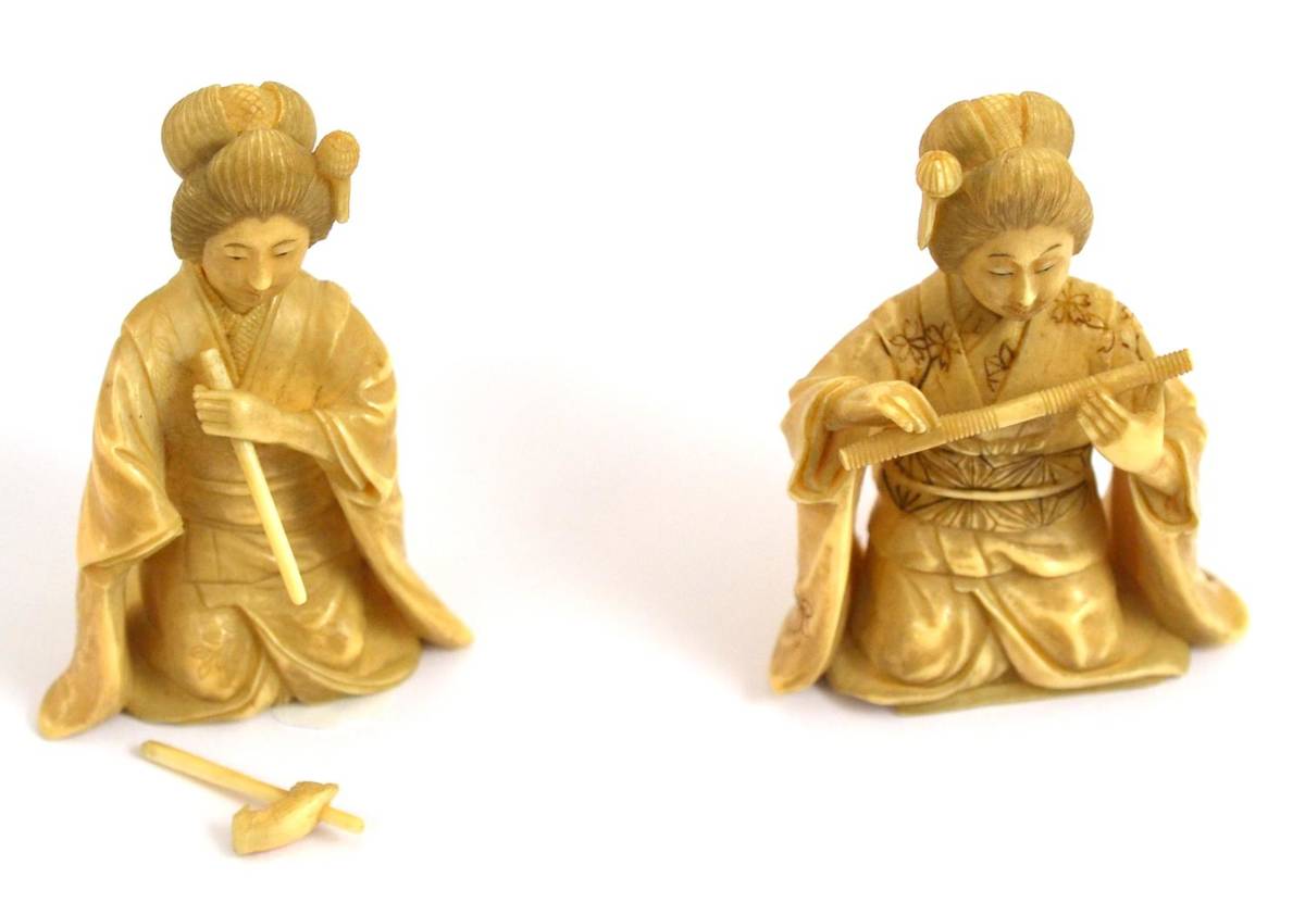 Lot 3 - Pair of late 19th century Japanese carved