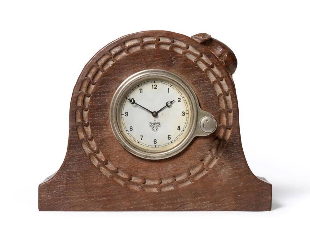 Lot 527 - A Robert "Mouseman " Thompson Oak Mantel