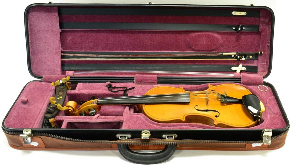 Lot 12 - L A Perry Violin 14"; one piece back, ebony