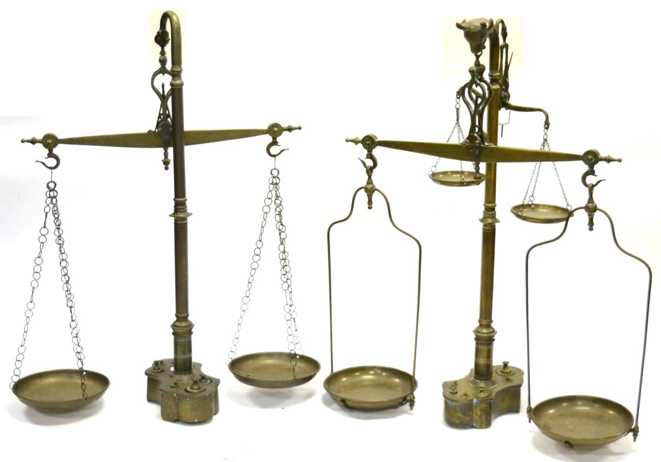 Lot 234 - Pair Of Continental Pan Scales one with twin