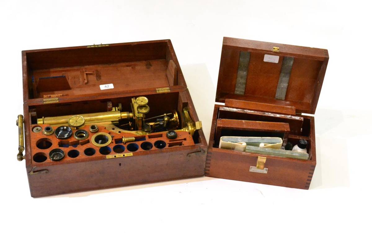 Lot 42 - Smith, Beck, Beck Microscope no.4261 in brass