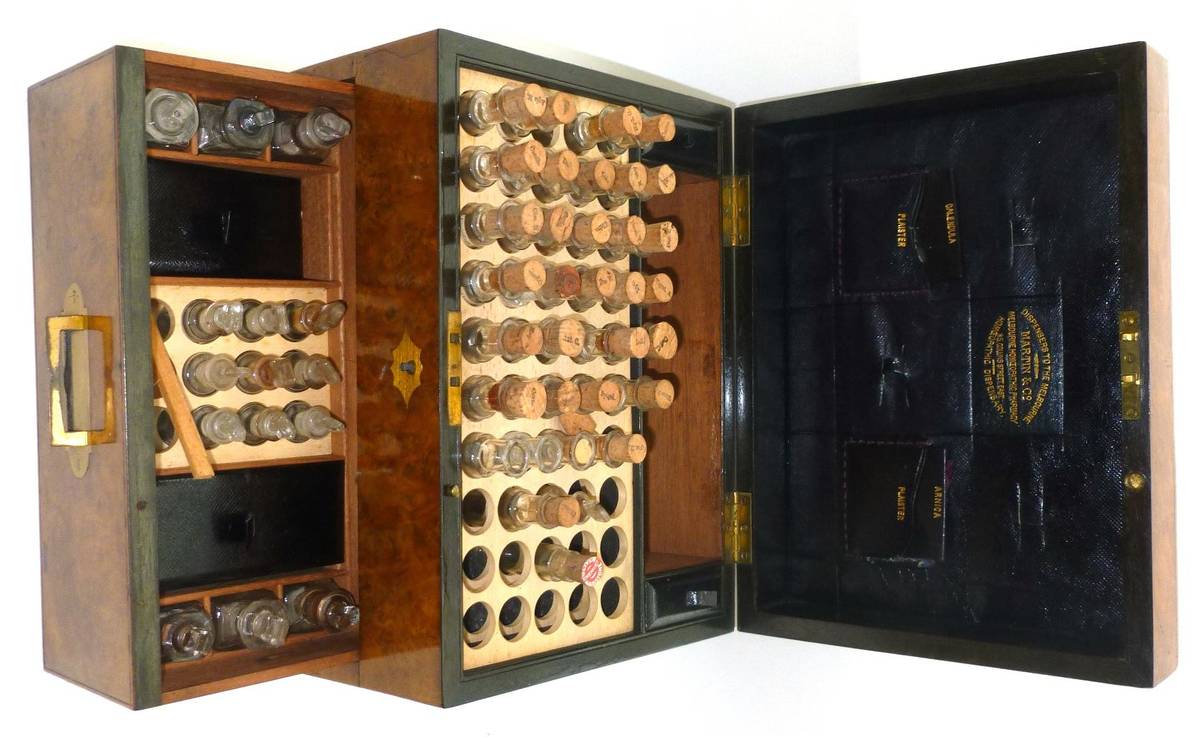 Lot 1078 - A 19th Century Walnut Cased Homeopathy Set