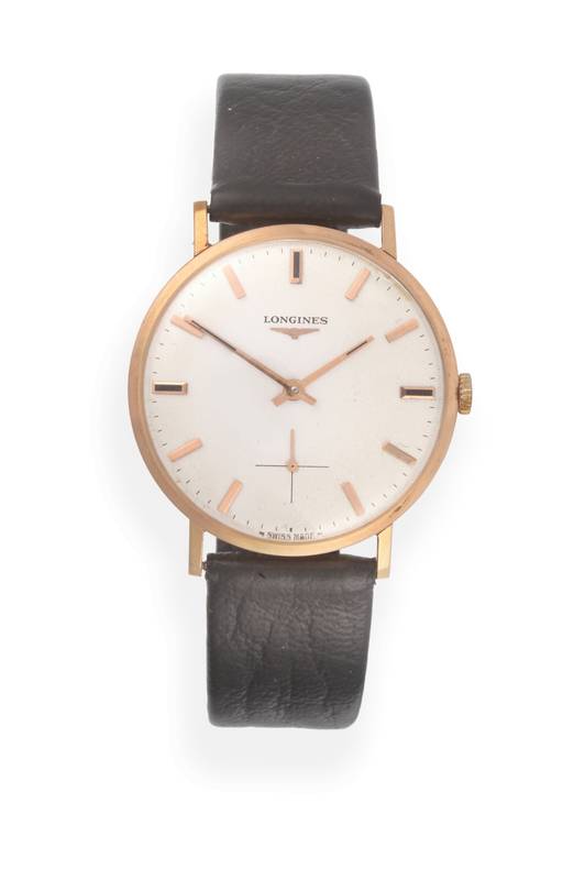 Lot 2193 - An 18ct Gold Wristwatch, signed Longines,