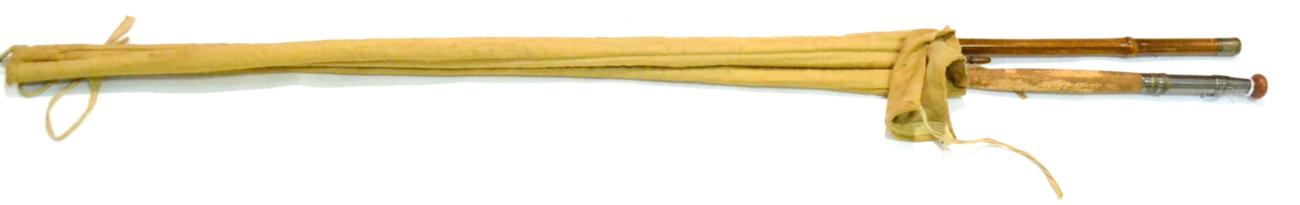 Lot 2107 - A Harrods of London 3pce Split Cane Fly Rod,