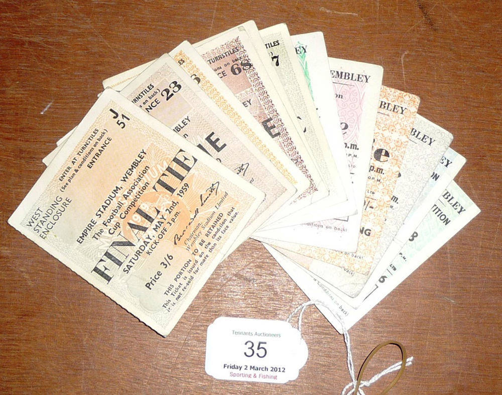Lot 35 - Twelve F.A. Cup Final Tickets, used tickets,