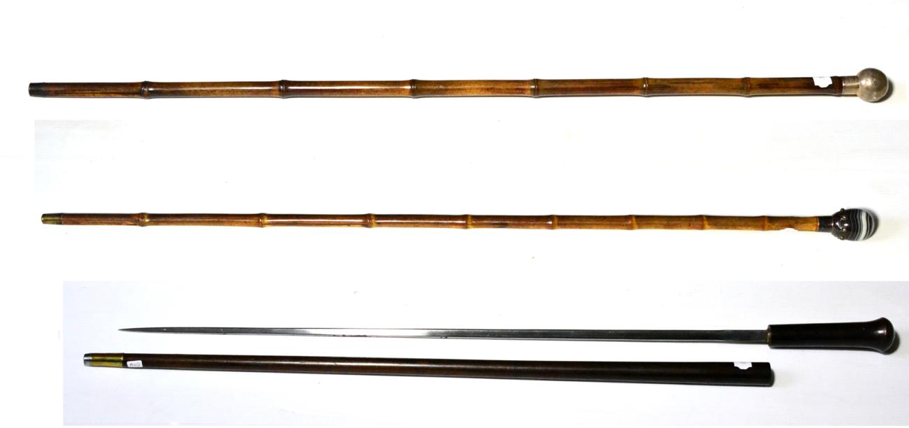 Lot 942 - A Late Victorian Silver Mounted Bamboo