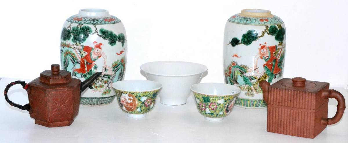 Lot 107 - A Chinese Porcelain Anhua Decorated Conical
