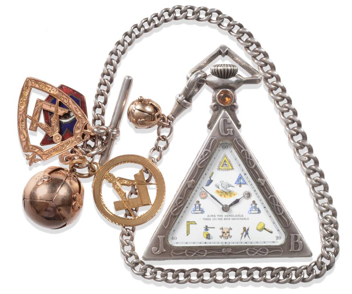 Lot 130 - A Masonic Triangular Shaped Pocket Watch,